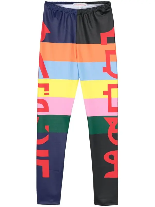 WALTER VAN BEIRENDONCK Cosmic Dancer Graphic-print Leggings - Red