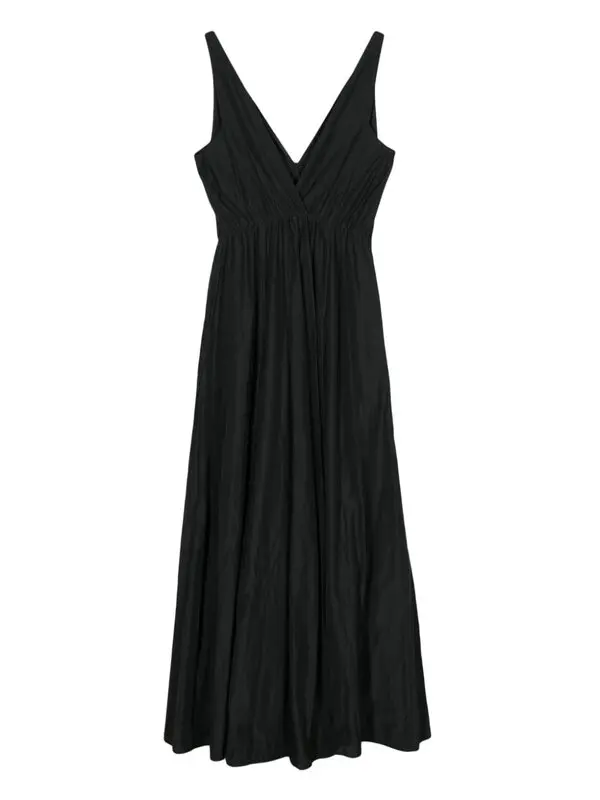 FORTE_FORTE V-neck Taffeta Maxi Dress