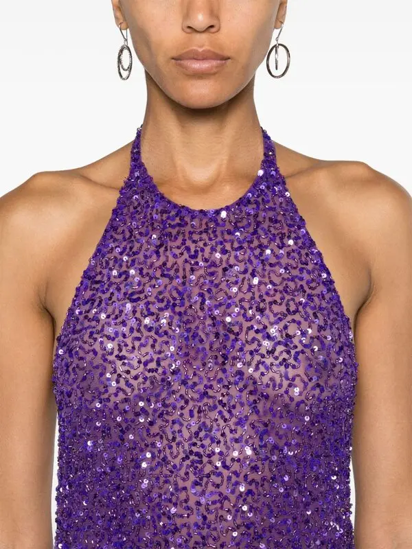 Retrofete Sequinned Halterneck Gown