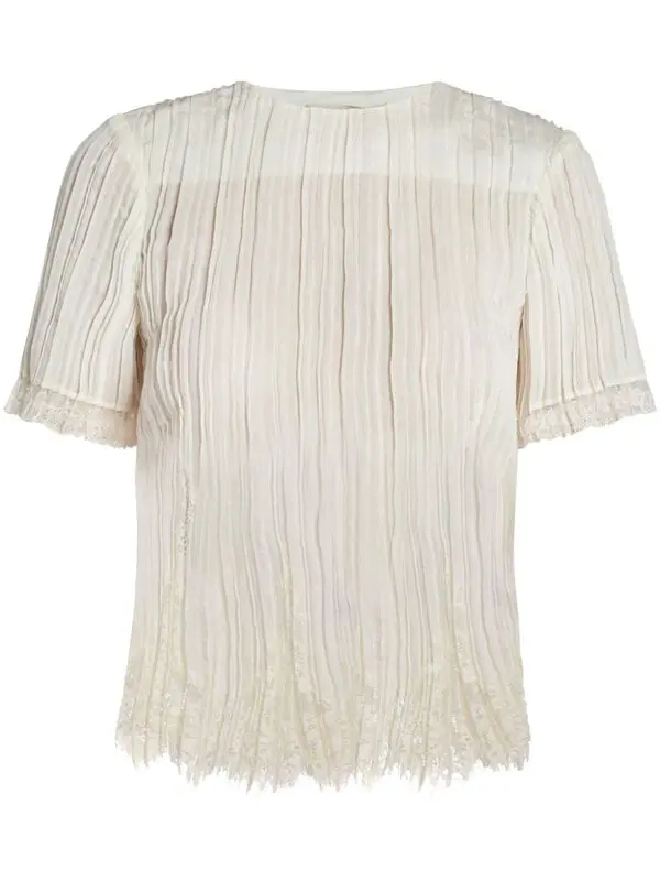 Zimmermann Lace Detail Sheer Top