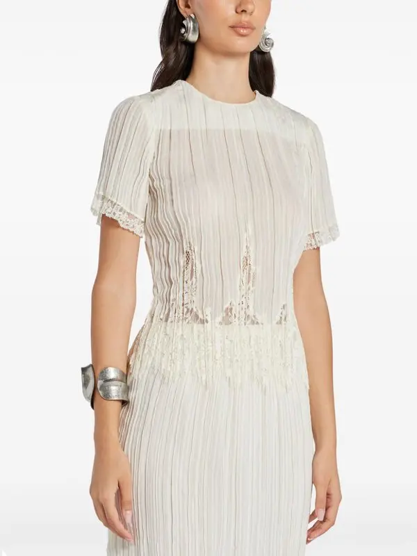 Zimmermann Lace Detail Sheer Top