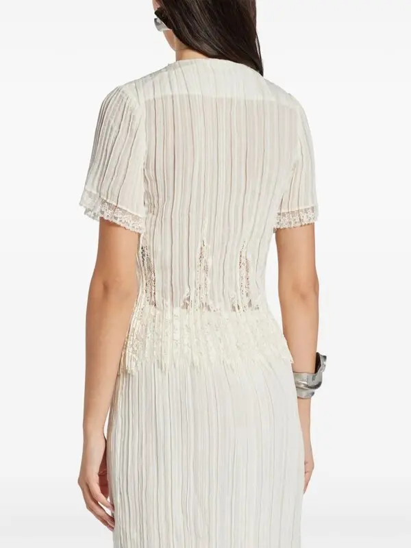 Zimmermann Lace Detail Sheer Top