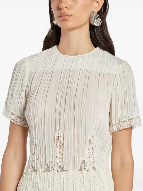 Zimmermann Lace Detail Sheer Top