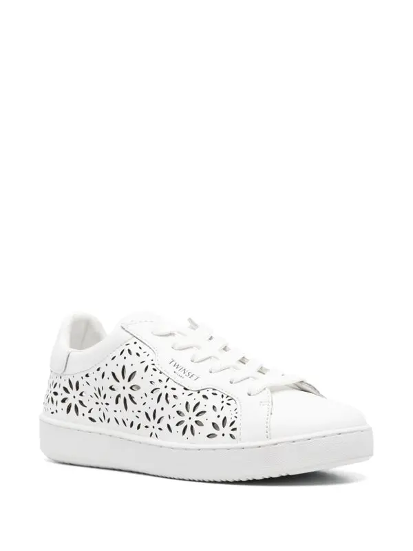 TWINSET Laser-cut Leather Sneakers