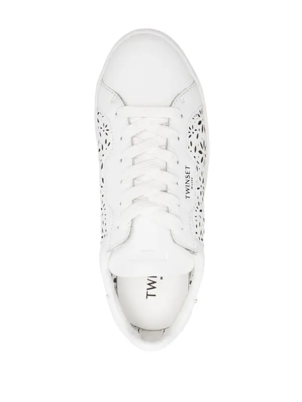 TWINSET Laser-cut Leather Sneakers