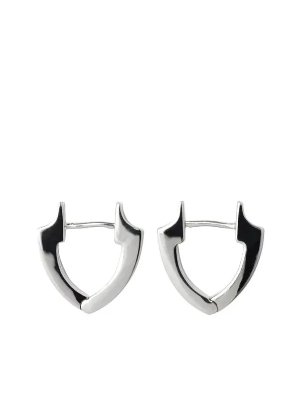 Burberry Slim Shield Logo-engraved Hoop Earrings