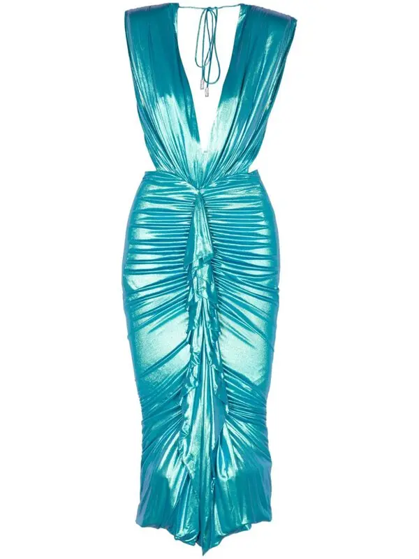 Alexandre Vauthier Foiled Drape-detailing Dress