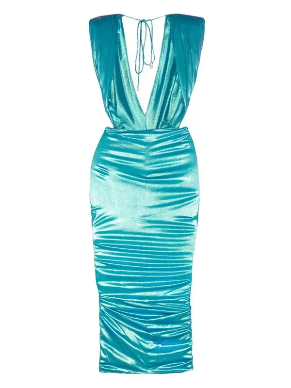 Alexandre Vauthier Foiled Drape-detailing Dress
