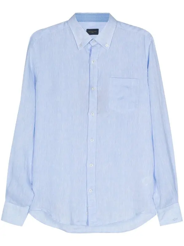 Paul & Shark Long-sleeve Linen Shirt - Blue