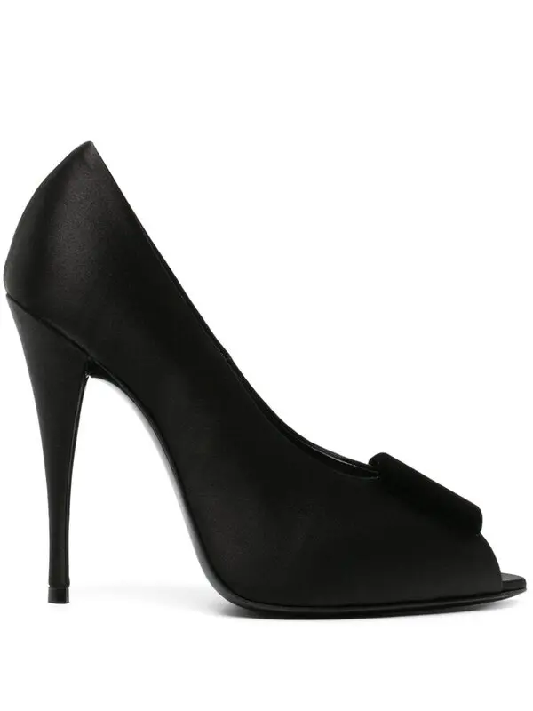 Saint Laurent 115mm Peep-toe Satin Pumps