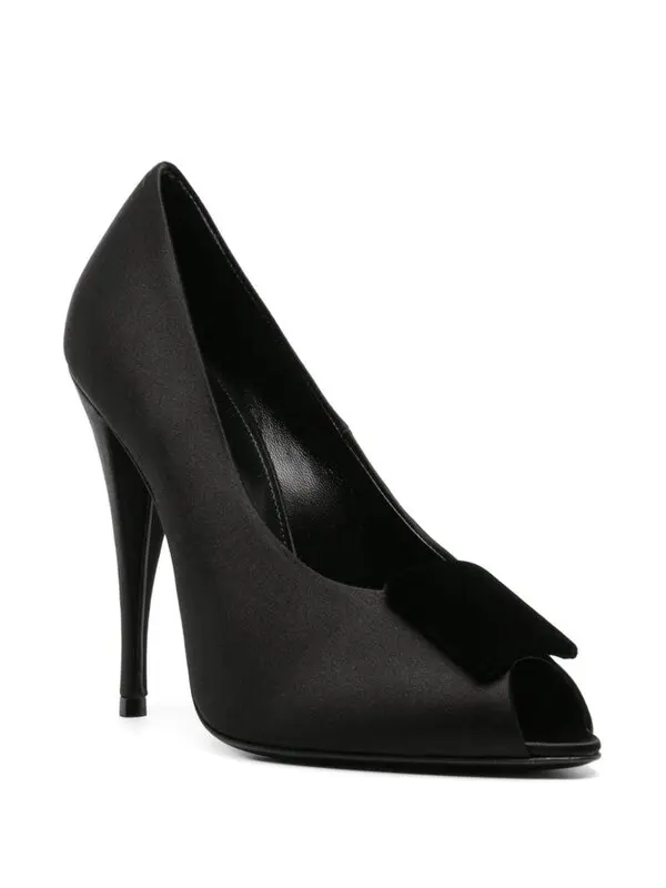 Saint Laurent 115mm Peep-toe Satin Pumps
