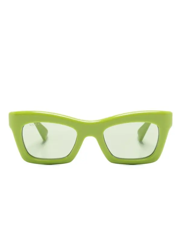 Gucci Rectangle-frame Sunglasses - Green