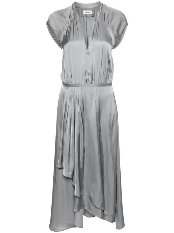 Zadig&Voltaire Randall Satin Midi Dress - Grey
