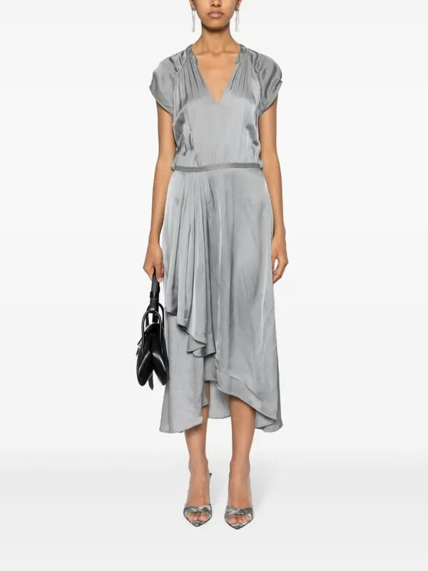 Zadig&Voltaire Randall Satin Midi Dress - Grey