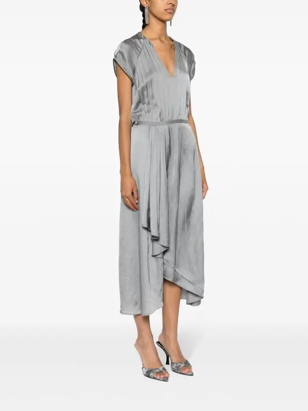 Zadig&Voltaire Randall Satin Midi Dress - Grey