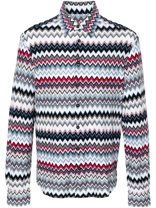 Missoni Chevron-knit Cotton Shirt - Red