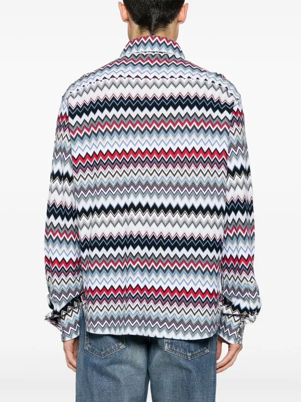 Missoni Chevron-knit Cotton Shirt - Red