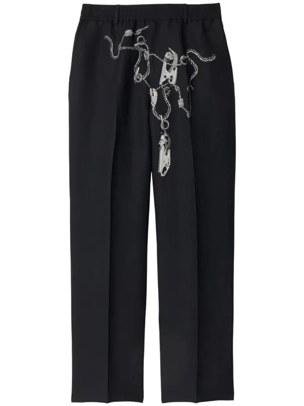 Burberry Knight Hardware Straight-leg Trousers