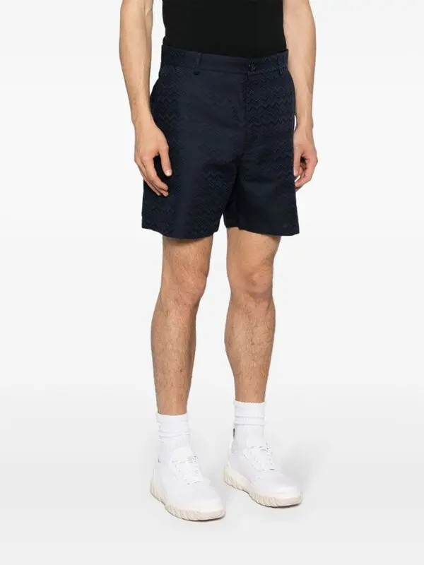 Missoni Chevron-jacquard Chino Shorts - Blue