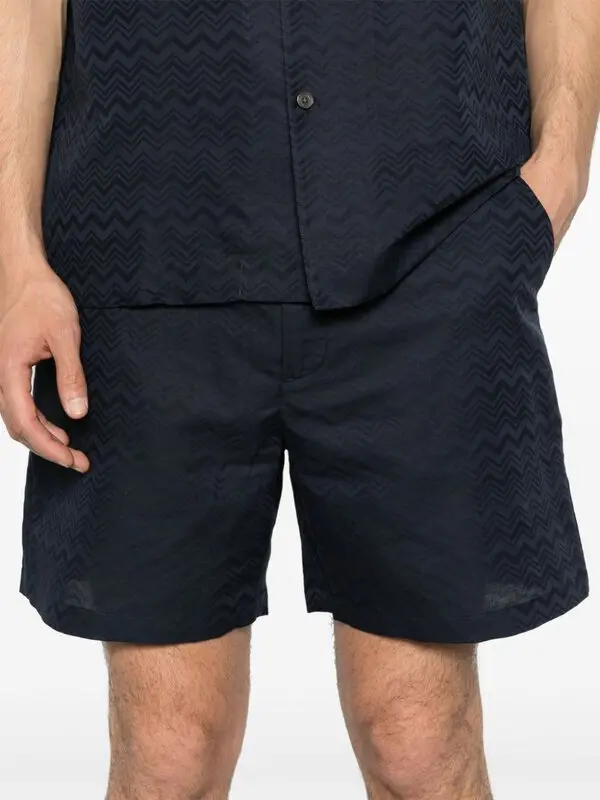 Missoni Chevron-jacquard Chino Shorts - Blue