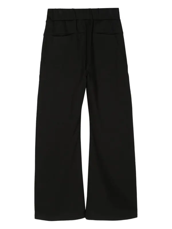Attachment Drawstring-waistband Wide-leg Trousers - Black