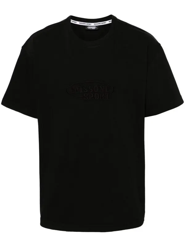 Missoni Logo-embroidered Cotton T-shirt - Black
