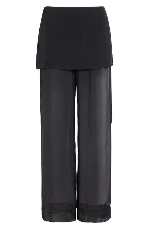 Paloma Wool Archive Layered Silk Trousers - Black