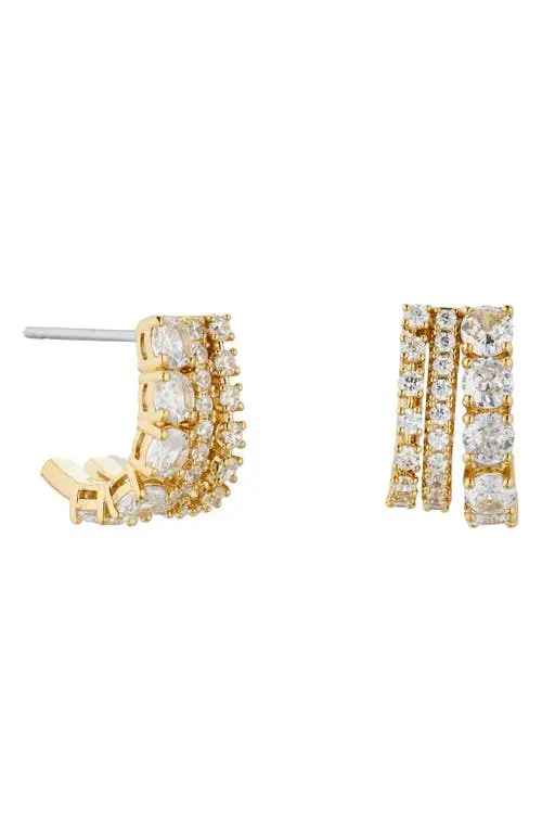 Nadri Cubic Zirconia Hoop Earrings - Gold