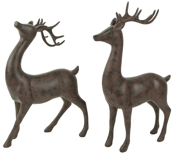 NORTHLIGHT Set Of 2 Brown Deer Christmas Decora Tions 14 - One-color