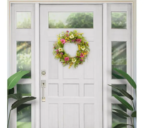 PULEO INTERNATIONAL 30' Spring Door Wreath Mult Icolor