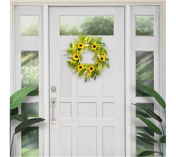 PULEO INTERNATIONAL 30' Artificial Sunflower Sp Ring Wreath