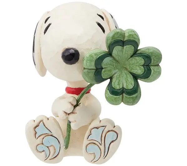 JIM SHORE Peanuts Snoopy With Clover Mini Fi Gurine - One-color
