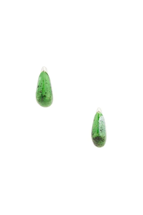 Bottega Veneta Ceramic Drop Earrings - Apple Green & White