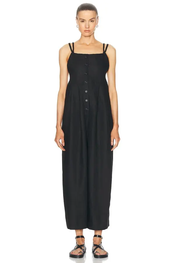BODE Linen Gardner Jumpsuit - Black