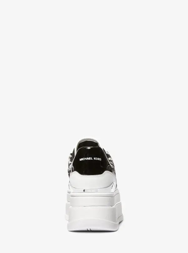 Michael Kors Hayes Leopard Print Calf Hair Platform Sneakers