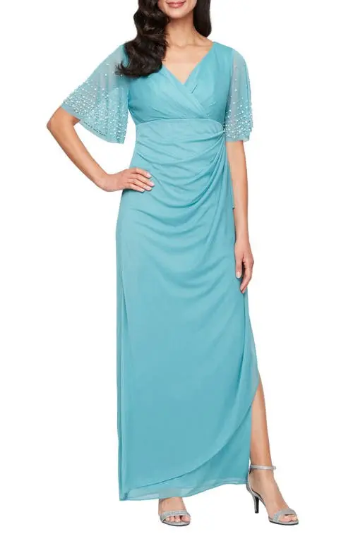 green emerald velvet dress Amazon.com: Alex Evenings Women's Long Rosette Mother of The Bride Dress  with Short Sleeves, Wedding Guest, Dove, 6 Petite : Clothing, Shoes &  Jewelry main image 1