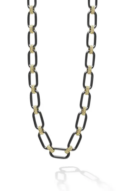 Lagos Black Caviar Chain Necklace - Gold