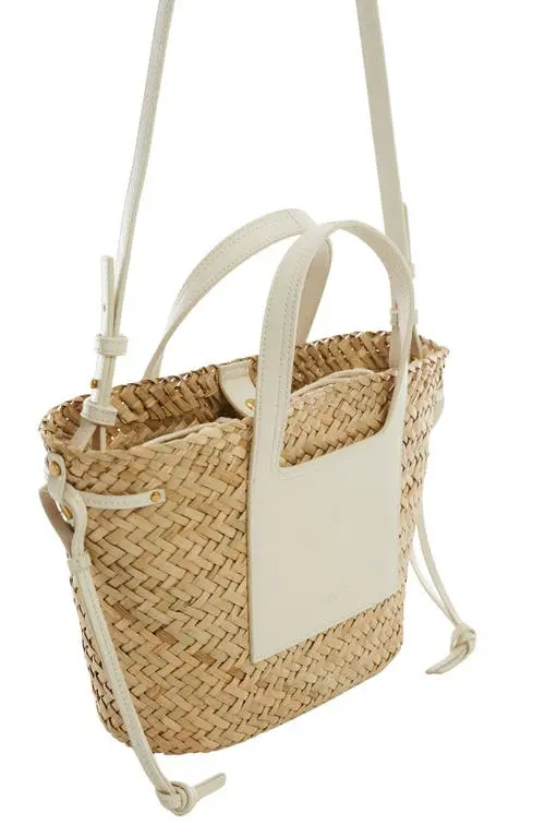 Mango Taormina Straw Tote In Light Ivory 55% Off Editorialist