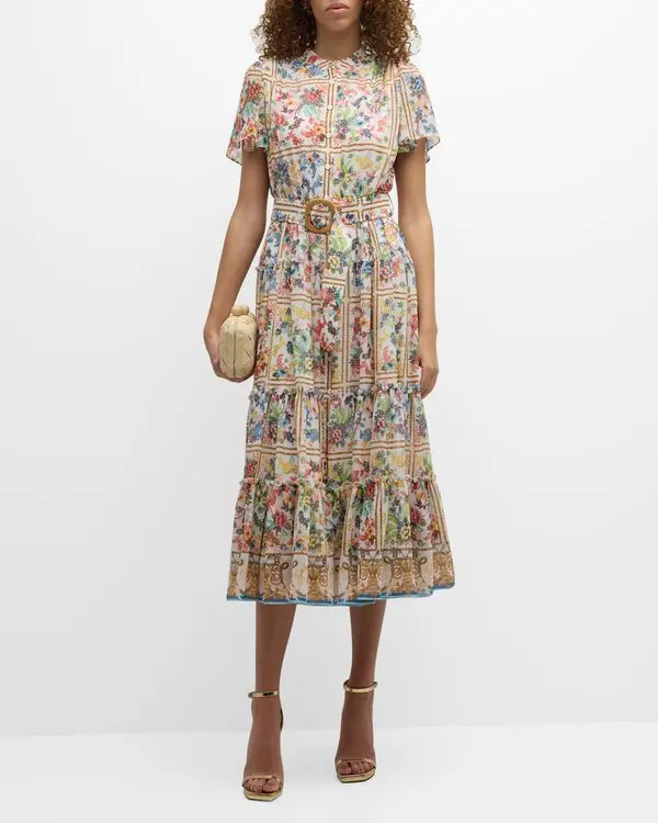 knee length dresses for ladies Pleated Midi Dress – Elie Tahari main image 0
