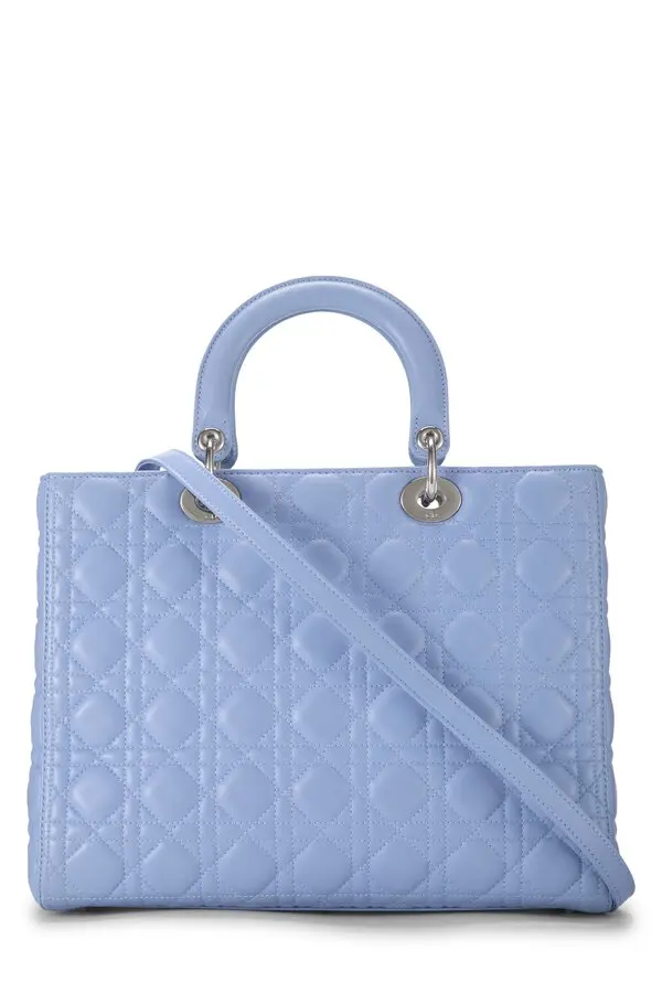 Dior Cannage Quilted Lambskin Lady - Blue