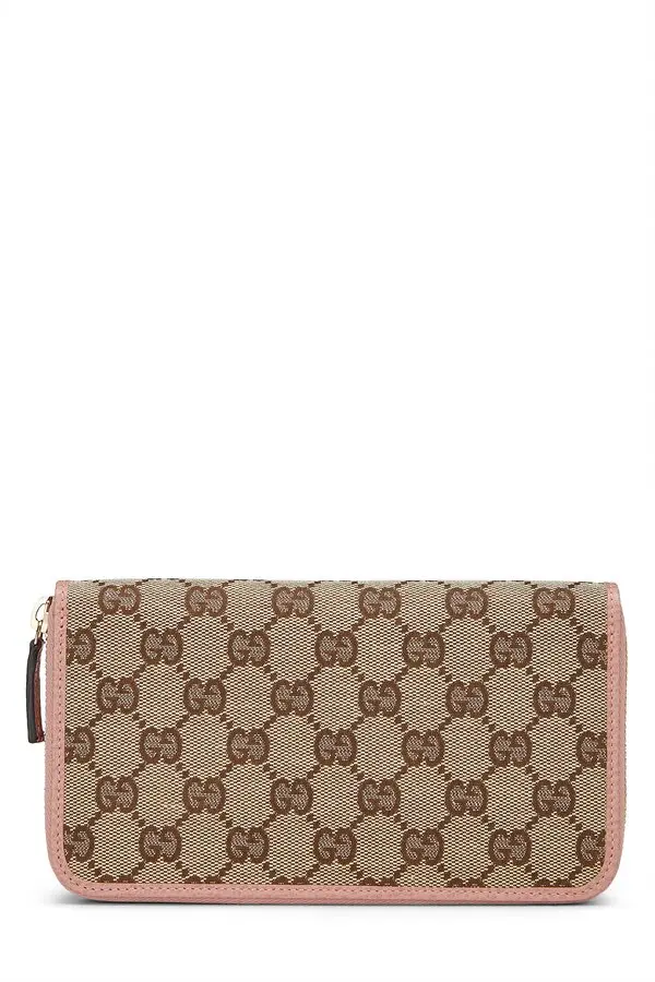 Gucci Original Gg Canvas Zip Around Wallet - Pink
