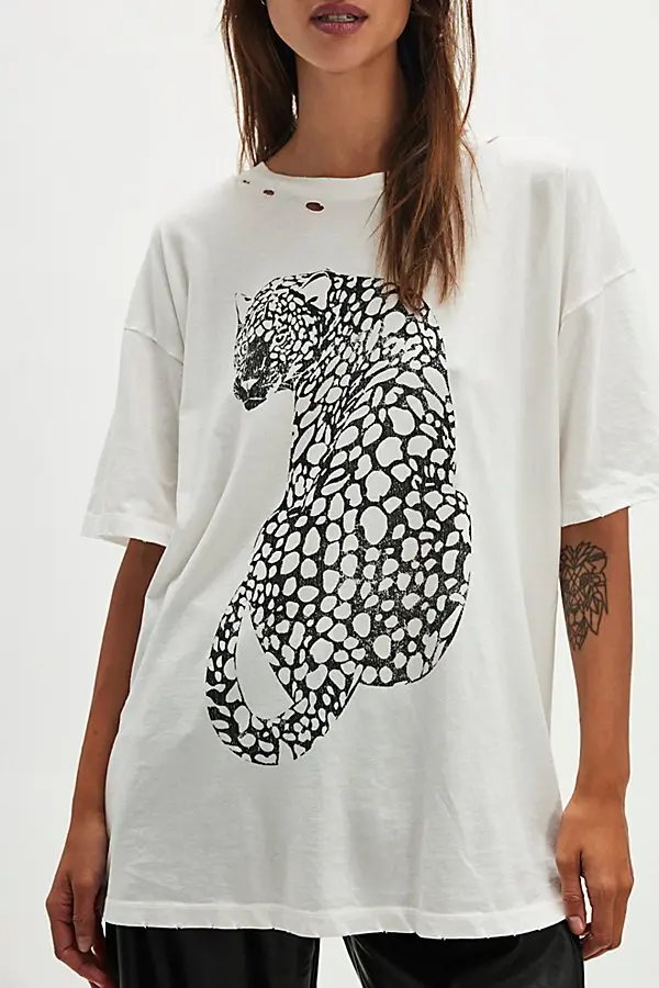 PROMESA Leopard Graphic Tee - Ivory