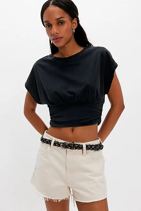 MOTHER The Dodger Fray Denim Shorts - Natural Selection