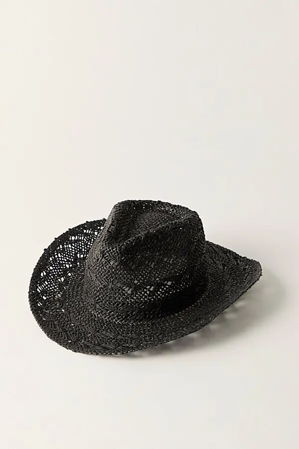 Free People Candy Woven Cowboy Hat - Black