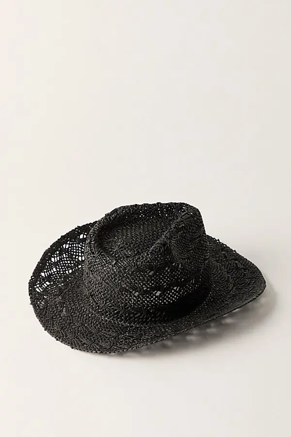 Free People Candy Woven Cowboy Hat - Black