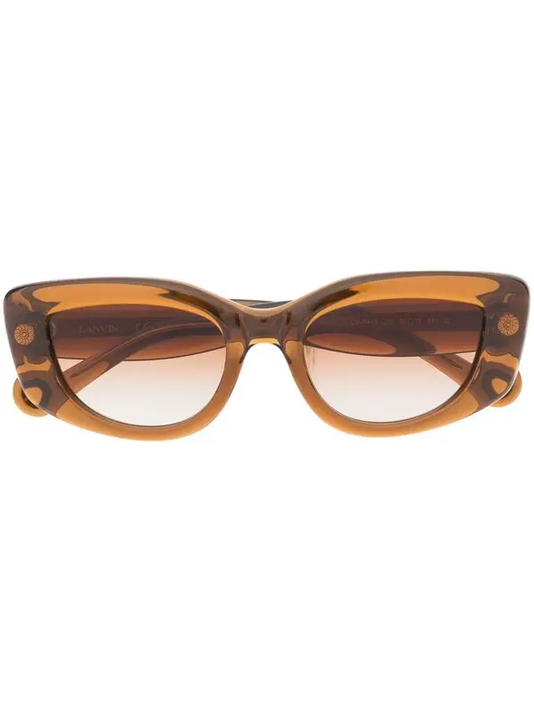 LANVIN Engraved-logo Tinted Sunglasses - Brown