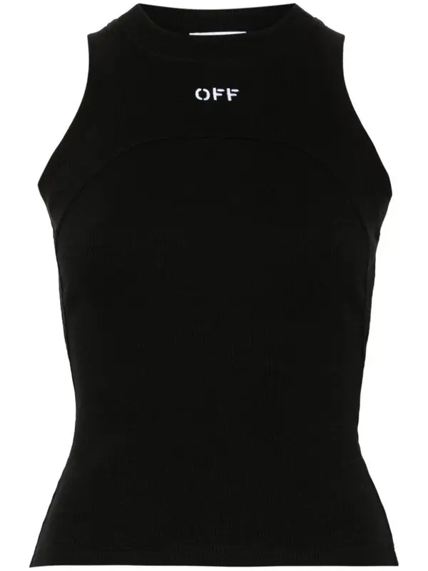 Off-White Logo-embroidered Ribbed Tank Top