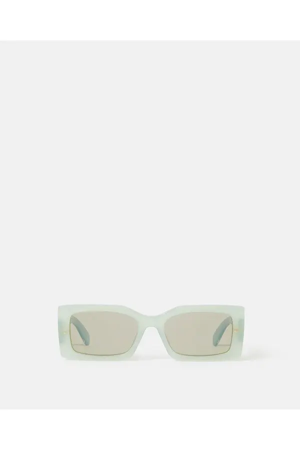 Stella McCartney Logo-engraved Rectangular Sunglasses - Gold