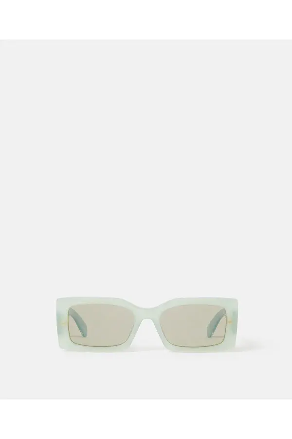 Stella McCartney Logo-engraved Rectangular Sunglasses - Gold