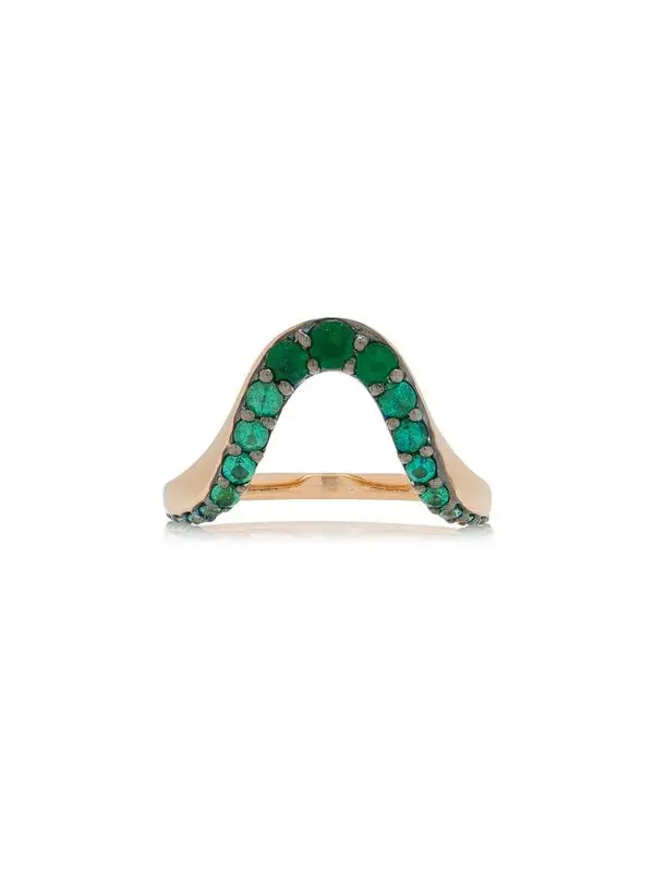 MARIE MAS 18k Rose Gold Emerald Band Ring